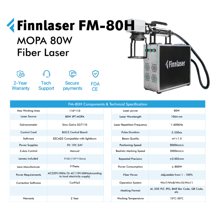 100W JPT M7 MOPA Fiber Laser - Finnlaser