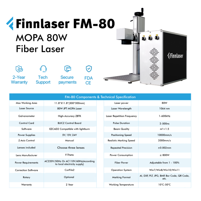 80W JPT M7 MOPA Fiber Laser - Finnlaser